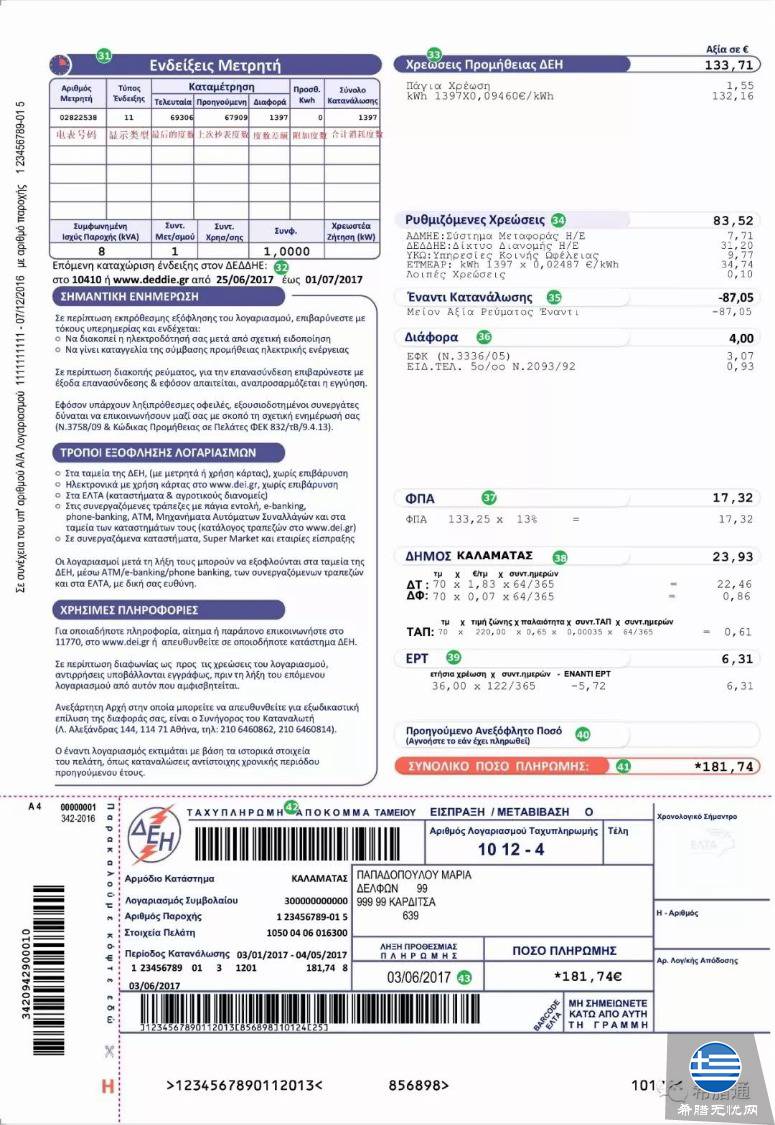 希腊的电费单，你读懂了吗？ - 希腊无忧网 - 第2页